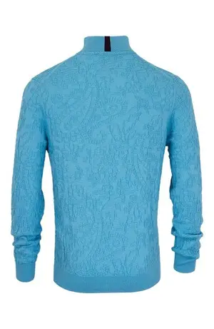 LORDS OF HARLECH Quinn Quarter-zip Merino Wool Sweater - Teal