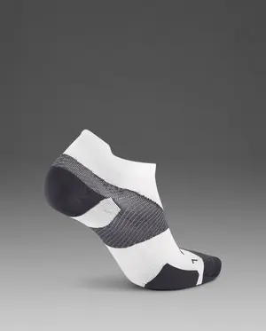 2xu Vectr Ultralight Quarter Crew Socks - White/grey