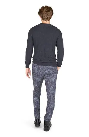 LORDS OF HARLECH Cole Fully Fashioned Merino Wool Crewneck Sweater - Charcoal