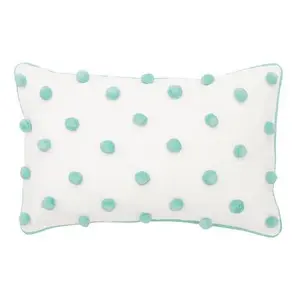 CAROL & FRANK Surf Dot Rectangle Oblong Tufted Decorative Accent Pillow - Green