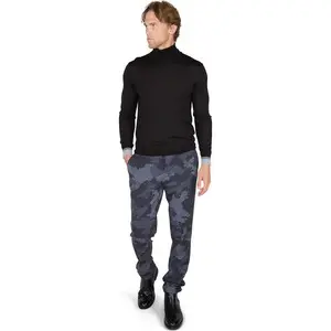 LORDS OF HARLECH Ronald Merino Wool Turtleneck Sweater - Black