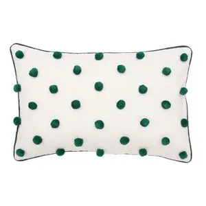 CAROL & FRANK Jungle Dot Oblong Tufted Throw Pillow - Green