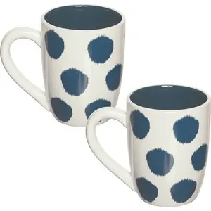 CAROL & FRANK Indigo Dot Mug Set Of 2 30 Oz - Blue
