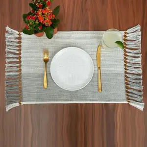 Carol & Frank Kerbey Boulder Tasseled Placemats Set Of 4 For Dining