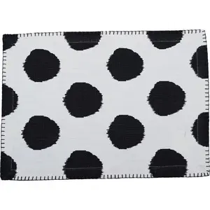 CAROL & FRANK Dot Onyx Polka Dot Placemat, Set Of 4 - Black