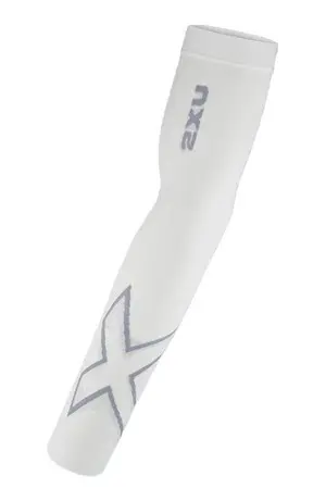 2xu Flex Compression Arm Sleeves - White/grey