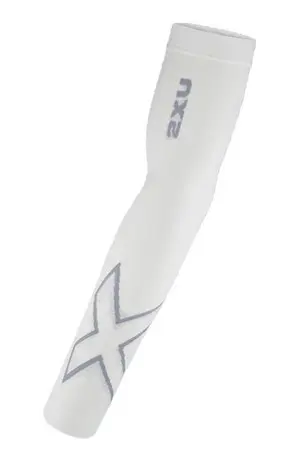 2xu Flex Compression Arm Sleeves - White/grey
