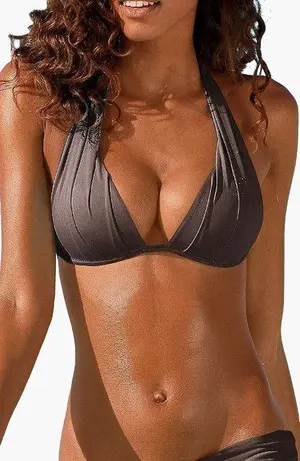 LASCANA Halter Push-up Bikini Top - Brown
