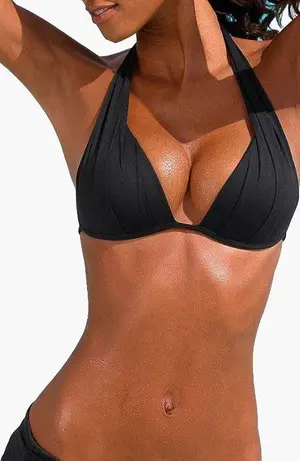 LASCANA Halter Push-Up Bikini Top Black