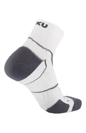 2xu Vectr Cushion 1/4 Crew Socks - White/grey