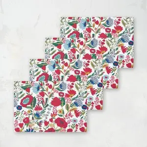 CAROL & FRANK Bella Winter Placemats Set Of 4 - Red