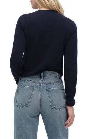 FAVORITE DAUGHTER The Ryann V-neck Cashmere Sweater - Navy