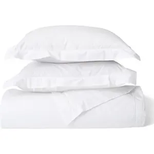 ELA LANE USA Heirloom Organic Percale Duvet Cover - White/white - Queen
