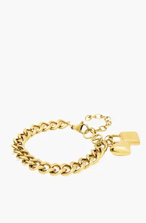 NIALAYA Cuban Charm Bracelet - Gold