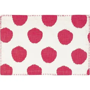 CAROL & FRANK Ruby Dot Printed Placemats Set Of 4 - Red
