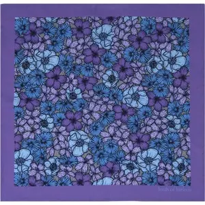 LORDS OF HARLECH Hudson Merino Wool Handkerchief Pocket Square - Dense Floral Lavender