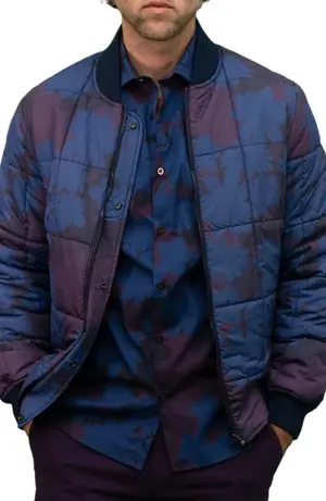 LORDS OF HARLECH Jenkin Reversible Bomber Jacket - Navy