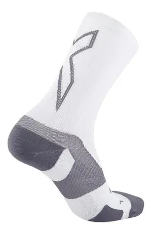 2xu Vectr Light Cushion Crew Socks - White/grey