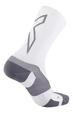 2xu Vectr Light Cushion Crew Socks - White/grey