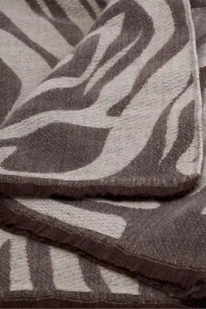 KATIE LOXTON Zebra Printed Blanket Scarf - Brown