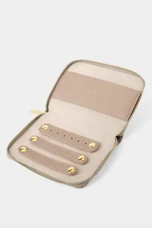 KATIE LOXTON Slim Jewelry Case 'heart Of Gold - Taupe