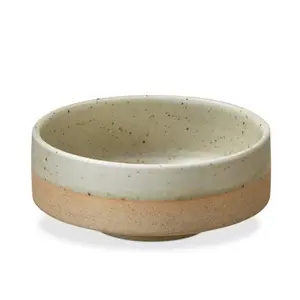 TAG Speckle Glaze Taupe Porcelain Serving Bowl Dishwasher Safe - Brown
