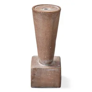 TAG Ahmar Large Terracotta Pillar Candle Holder Decor - Brown