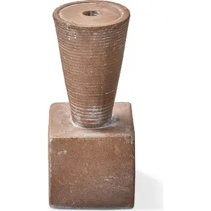 TAG Ahmar Small Pillar Candle Holder Terracotta Everyday Decor - Brown