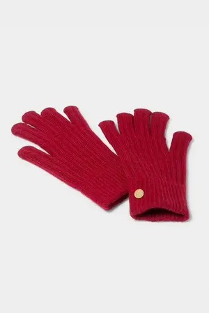 KATIE LOXTON Knitted Gloves With Gold-tone Disc Detail