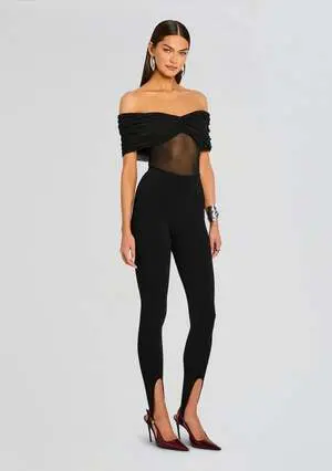 SEROYA Kelsey Stirrup Leggings - Black