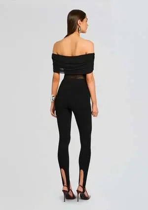 SEROYA Kelsey Stirrup Leggings - Black