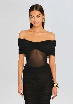 SEROYA Imelda Mesh Top - Black