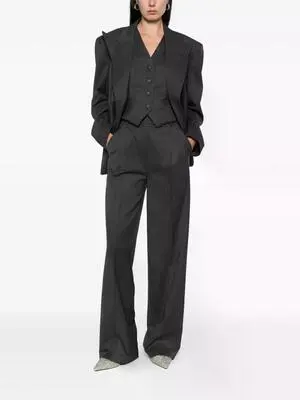 MEDEEA Button-front Waistcoat - Grey