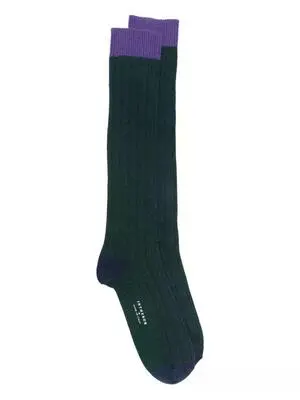 IN THE BOX Ribbed Color-block Socks - Green