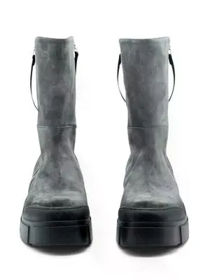 VIC MATIE Roccia Zip-up Leather Ankle Boots - Grey