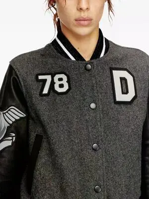 DIESEL® Bomber Jacket With Patches - Grey