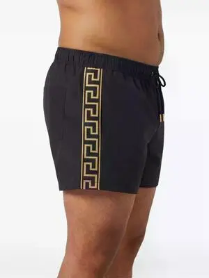 Versace Greca Drawstring Swim Shorts - Black