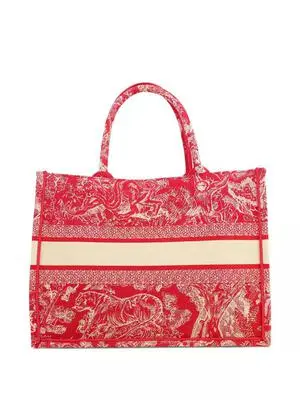 Dior Book Patterned Tote Bag - Red