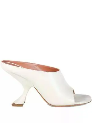 Amina Muaddi 90mm Uma Mule - White
