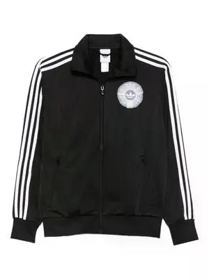 Adidas Zip-up Stripe-detail Sweatshirt - Black