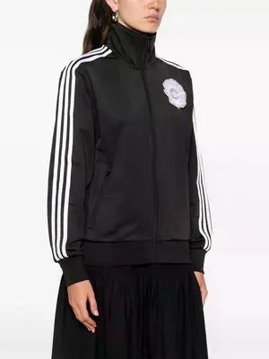 Adidas Zip-up Stripe-detail Sweatshirt - Black