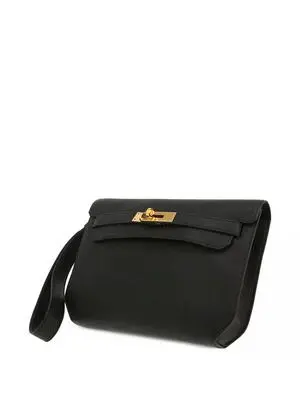 Hermès Kelly Dépêches Flap Wrist-strap Clutch Bag - Black