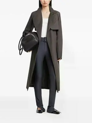COURREGES Buckle Cotton Trench Coat - Grey