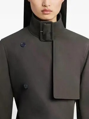 COURREGES Buckle Cotton Trench Coat - Grey