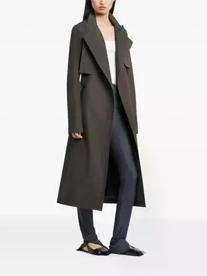 COURREGES Buckle Cotton Trench Coat - Grey