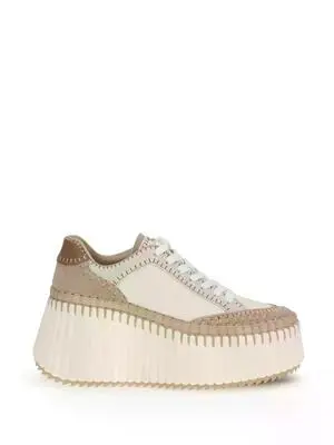 Chloé 80mm Nama Suede Wedge Sneakers