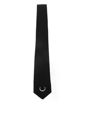 MEDEEA Ring-detail Tie - Black