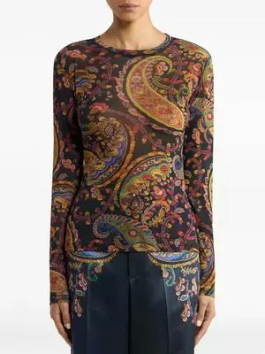 Etro Paisley-pattern Top - Black