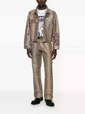 MIDNIGHT RODEO 1968 Snakeskin Print Trousers - Brown