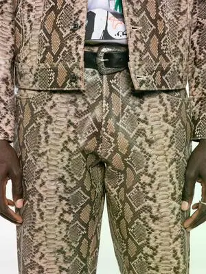 MIDNIGHT RODEO 1968 Snakeskin Print Trousers - Brown